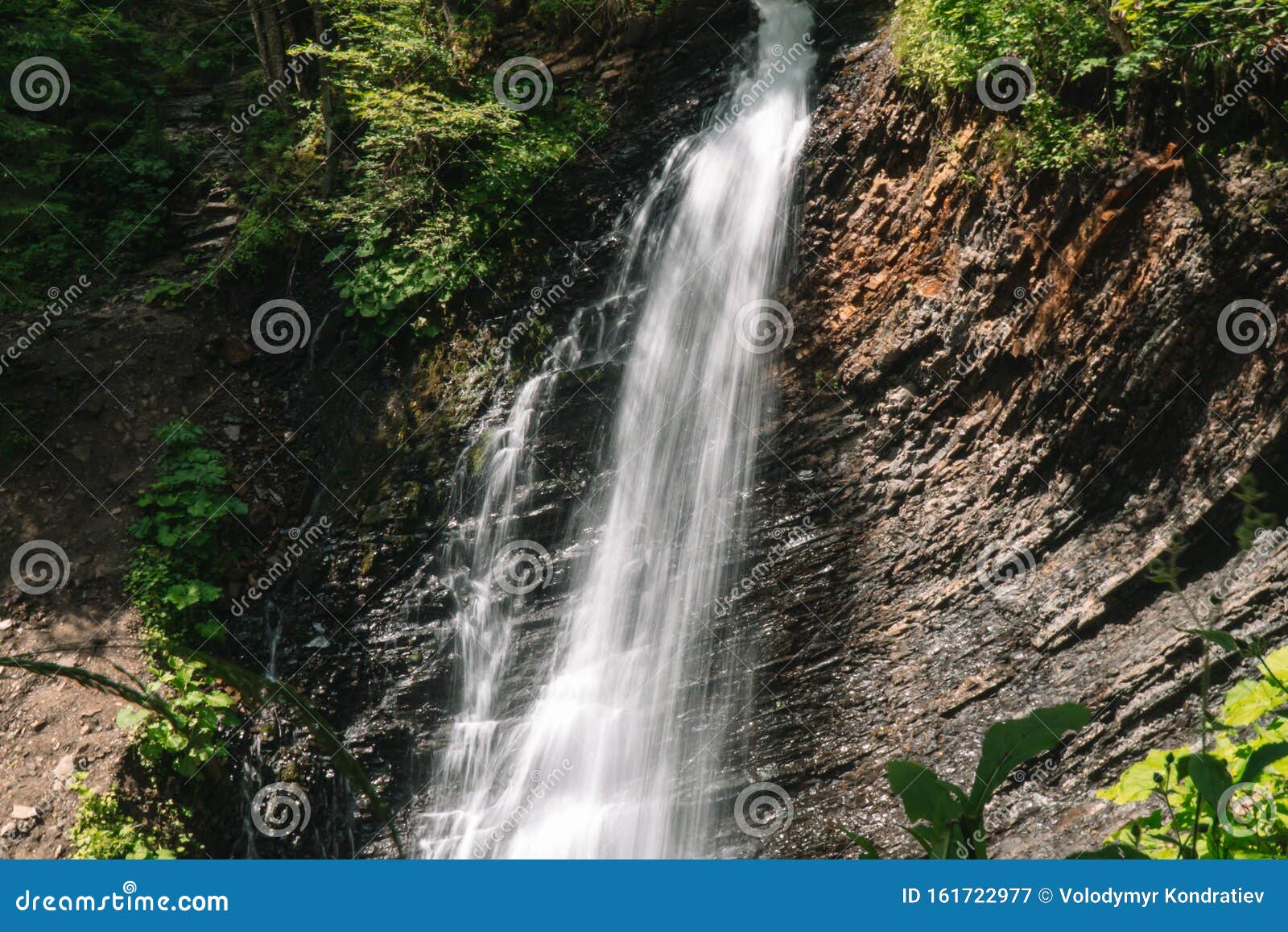 Beautiful Waterfall in Summer. a Fast Waterfall Stock Image - Image of ...
