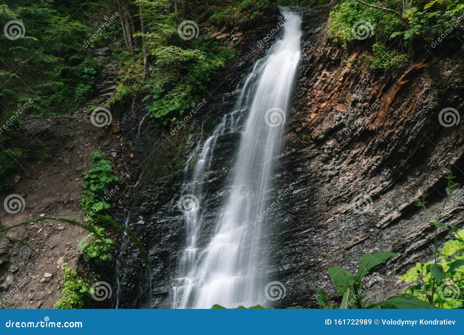 Beautiful Waterfall in Summer. a Fast Waterfall Stock Image - Image of ...