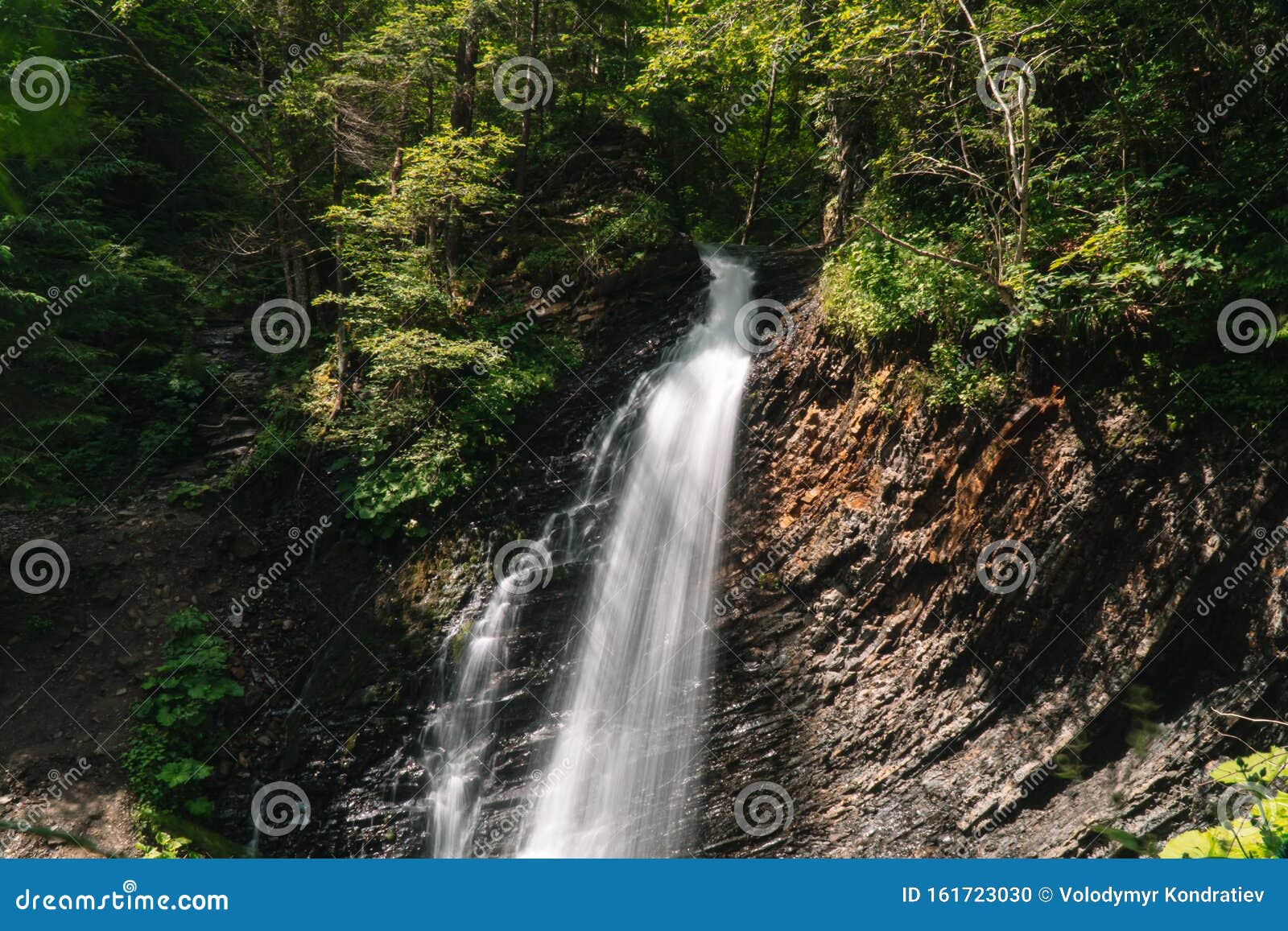 Beautiful Waterfall in Summer. a Fast Waterfall Stock Photo - Image of ...