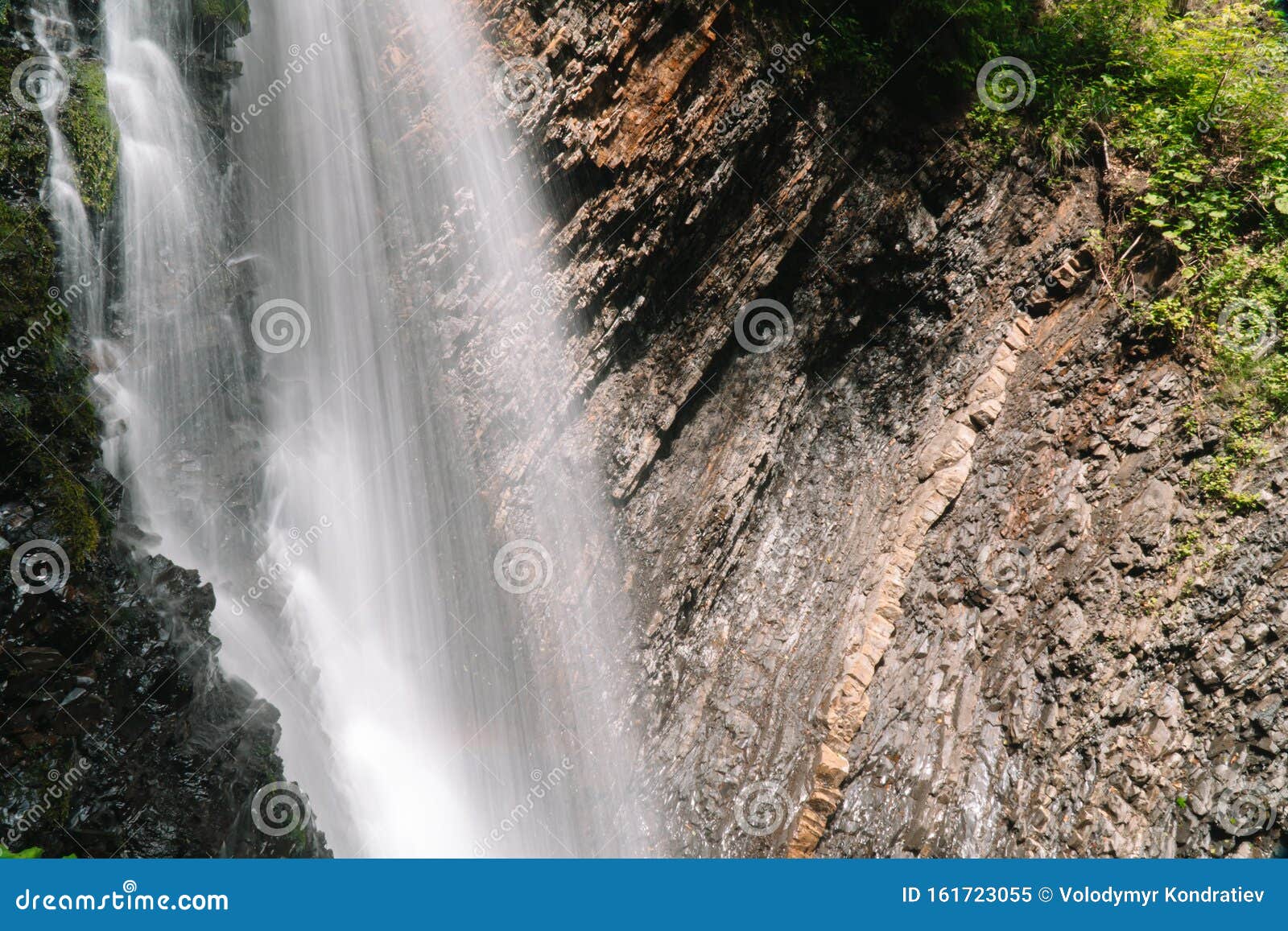 Beautiful Waterfall in Summer. a Fast Waterfall. View of the Waterfall ...