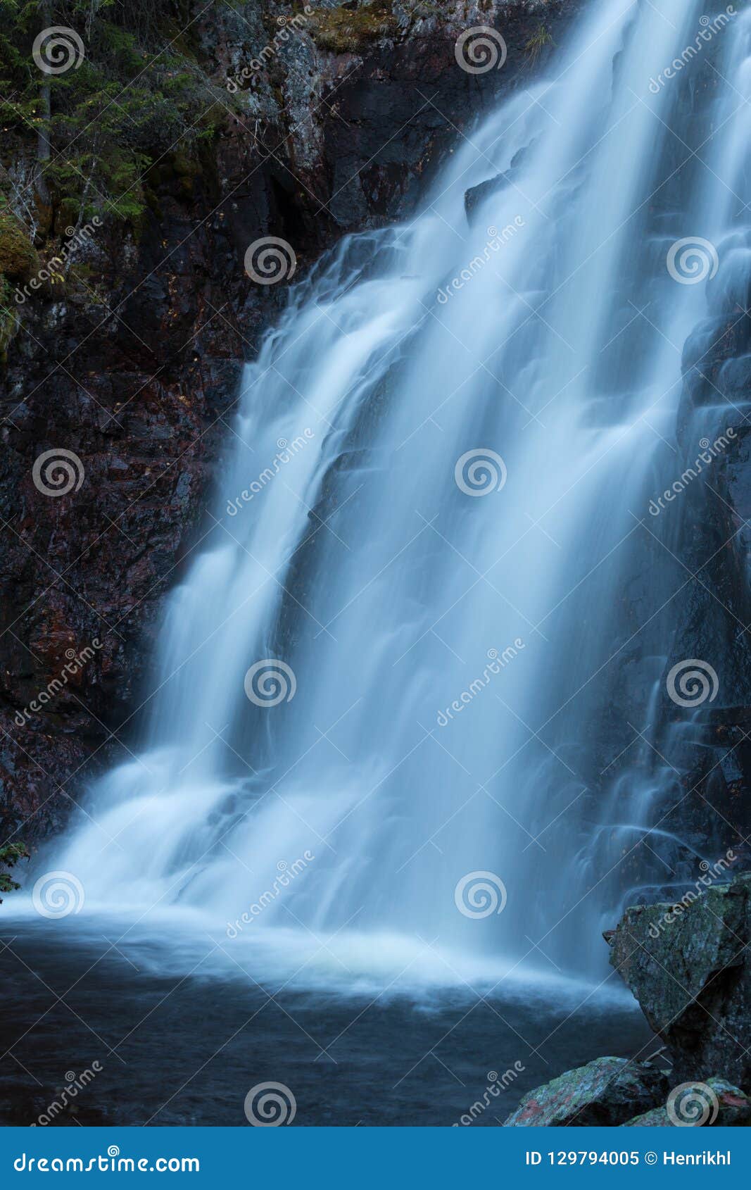 Beautiful Waterfall Photographed with Long Exposure Stock Image - Image ...
