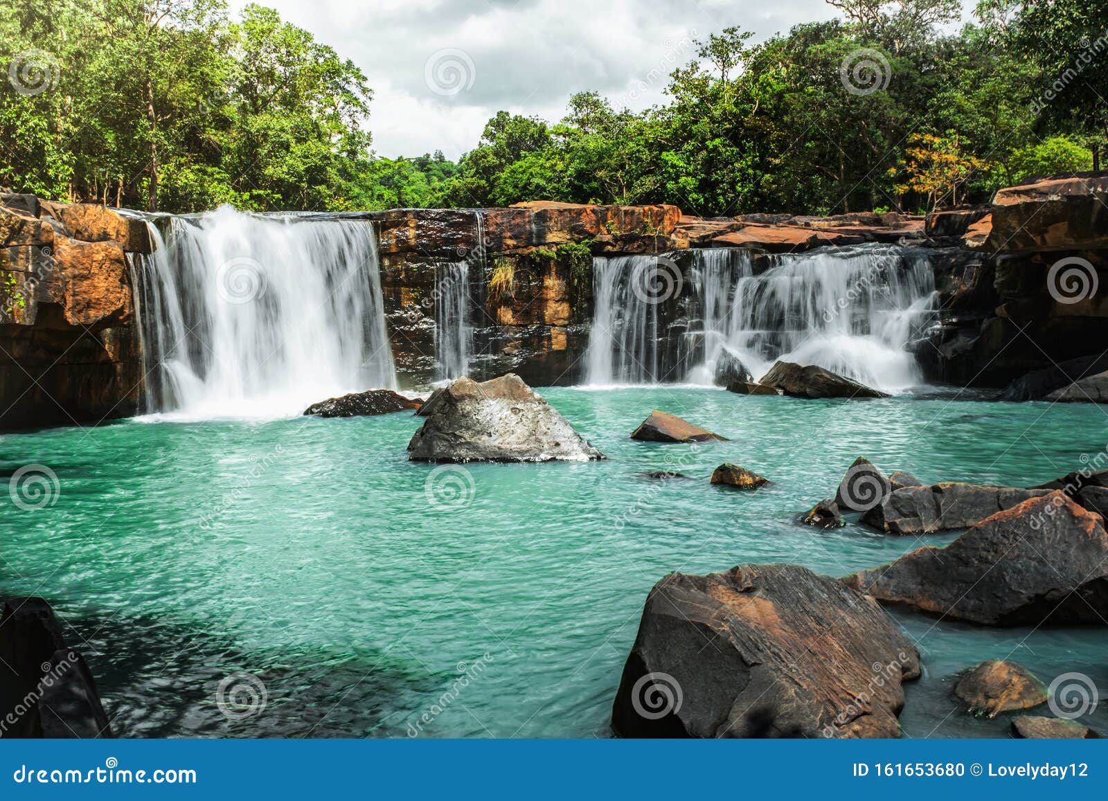 Beautiful Waterfall in Thailand Stock Photo - Image of beauty, tropical ...
