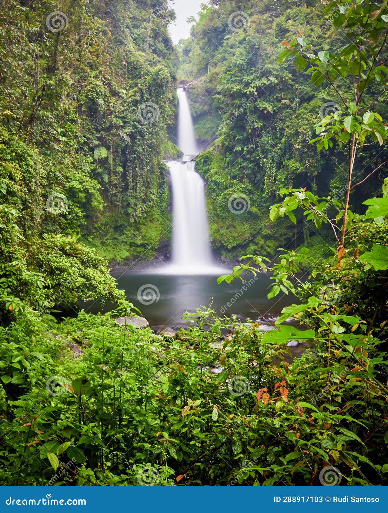 Beautiful Waterfall. West Sumatra, Indonesia Editorial Stock Photo ...