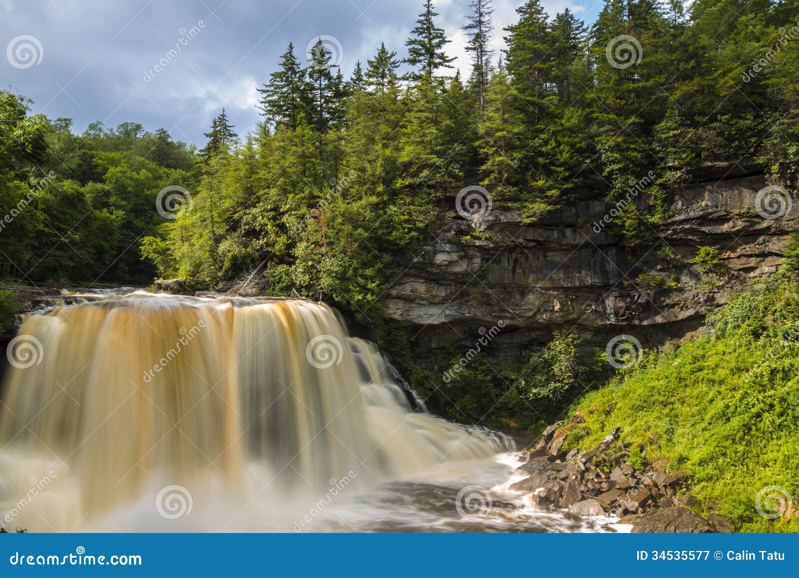 Beautiful Waterfalls in the Mountains Stock Image - Image of maple ...
