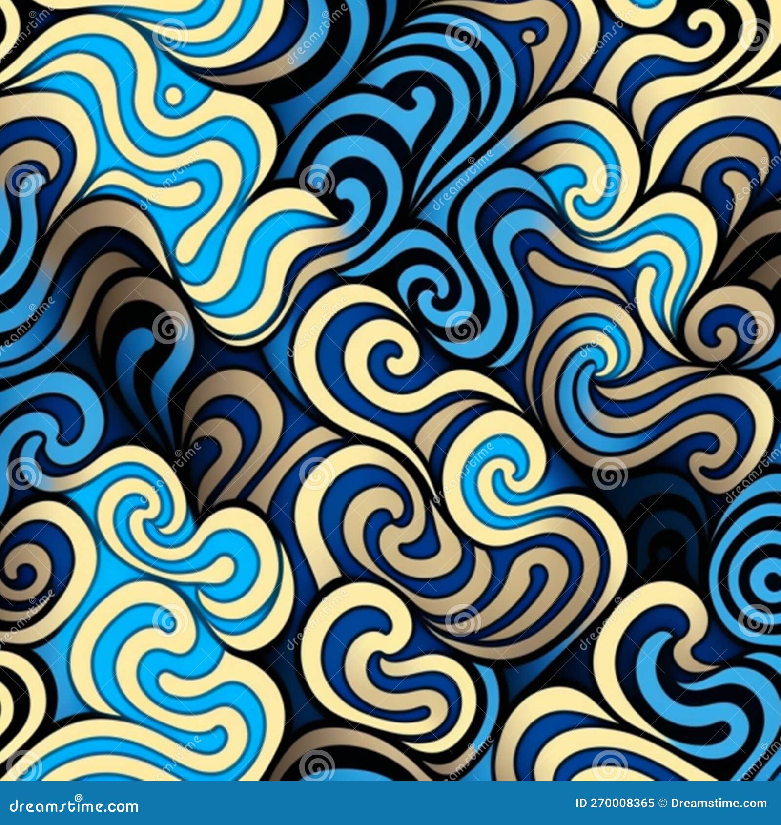 Waves Pattern with Blue and White Colors Stock Illustration ...