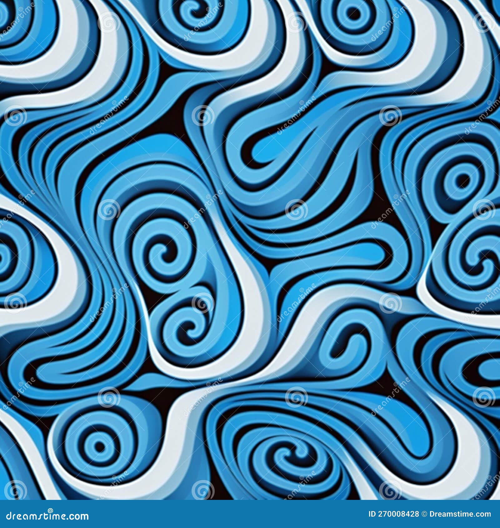 Waves Pattern with Blue and White Colors Stock Illustration ...