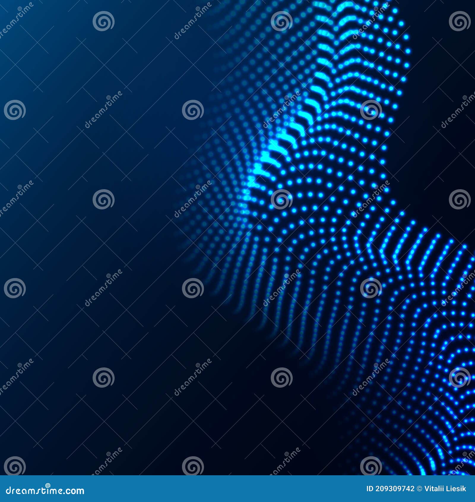 Beautiful Wave Shaped Array of Glowing Dots.Abstract Vector Design Element. Stock Vector ...