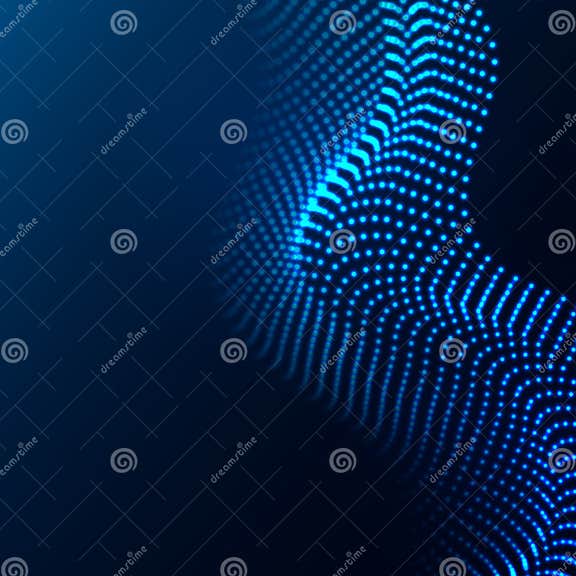 Beautiful Wave Shaped Array of Glowing Dots.Abstract Vector Design Element. Stock Vector ...