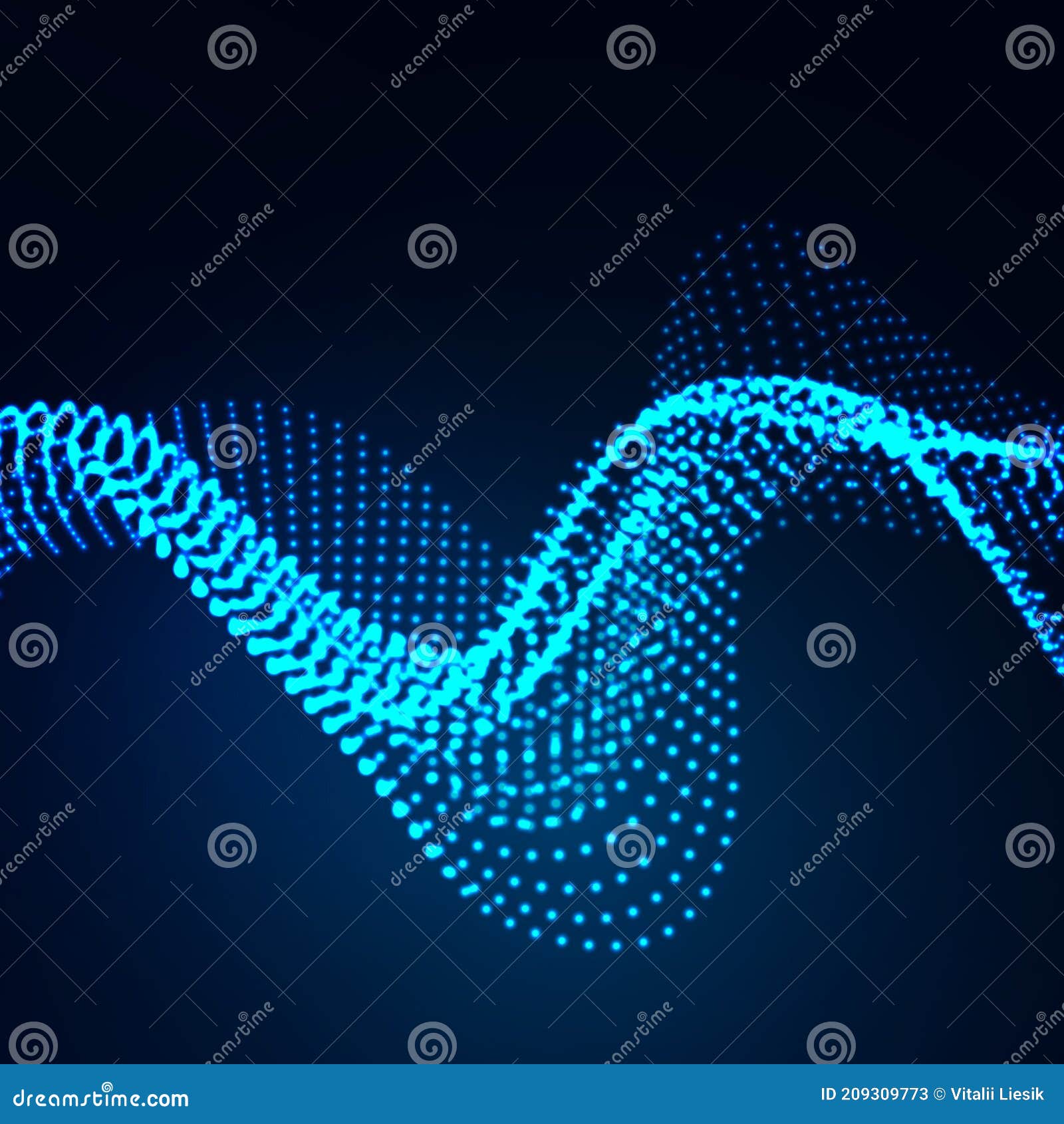 Beautiful Wave Shaped Array of Glowing Dots.Abstract Vector Design Element. Stock Vector ...