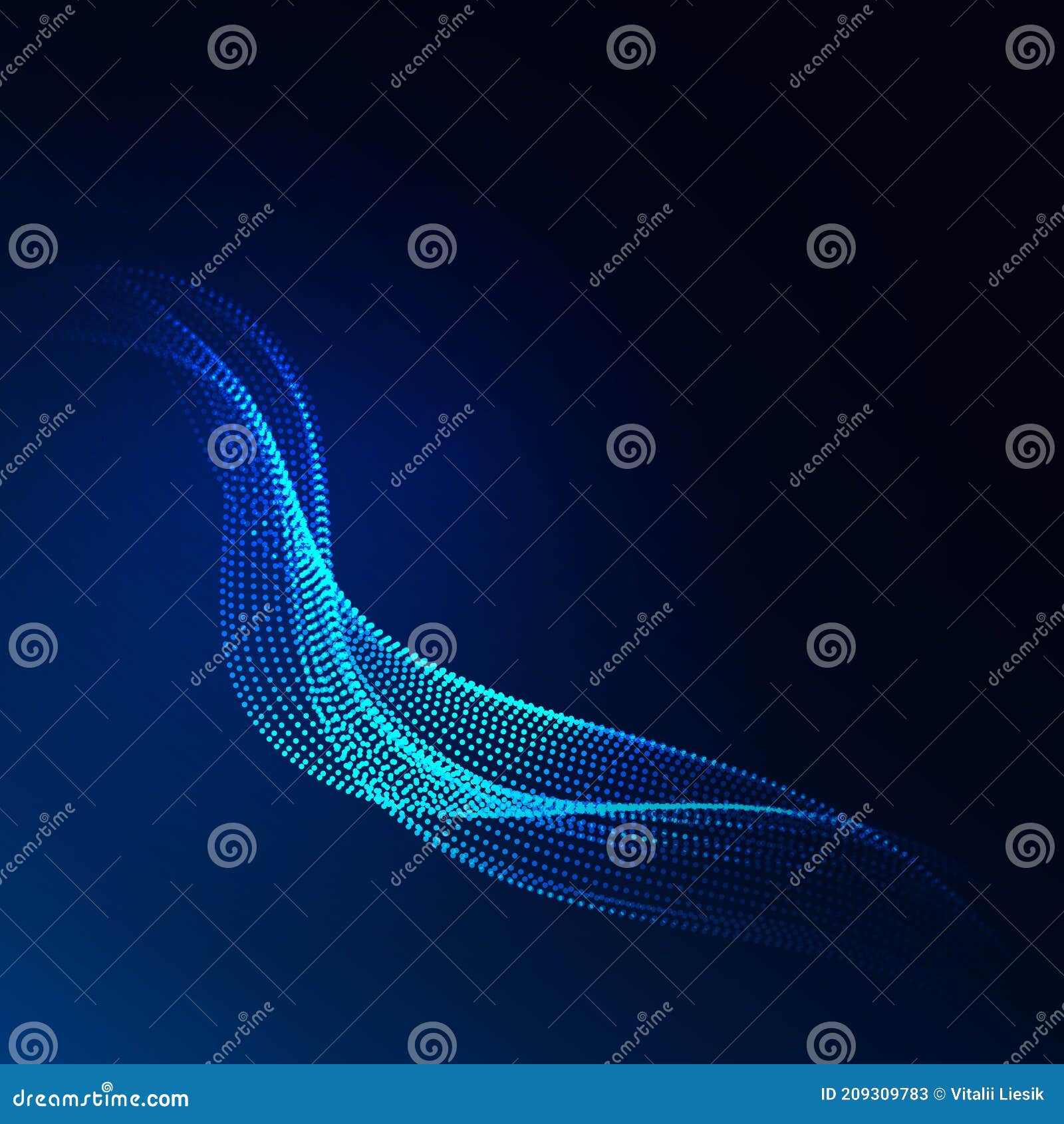 Beautiful Wave Shaped Array of Glowing Dots.Abstract Vector Design Element. Stock Vector ...