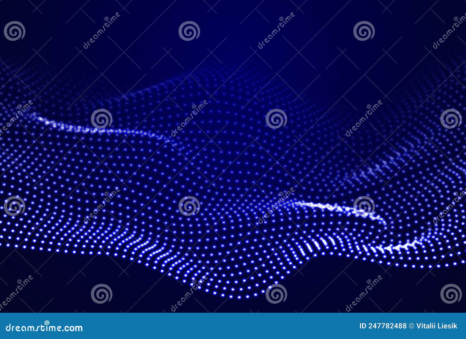 Beautiful Wave Shaped Array of Glowing Dots.Abstract Vector Design Element. Stock Illustration ...