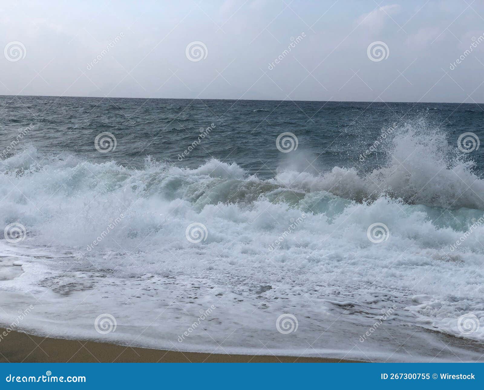 Beautiful Waves Splashing Near the Sandy Beach Stock Image - Image of ...