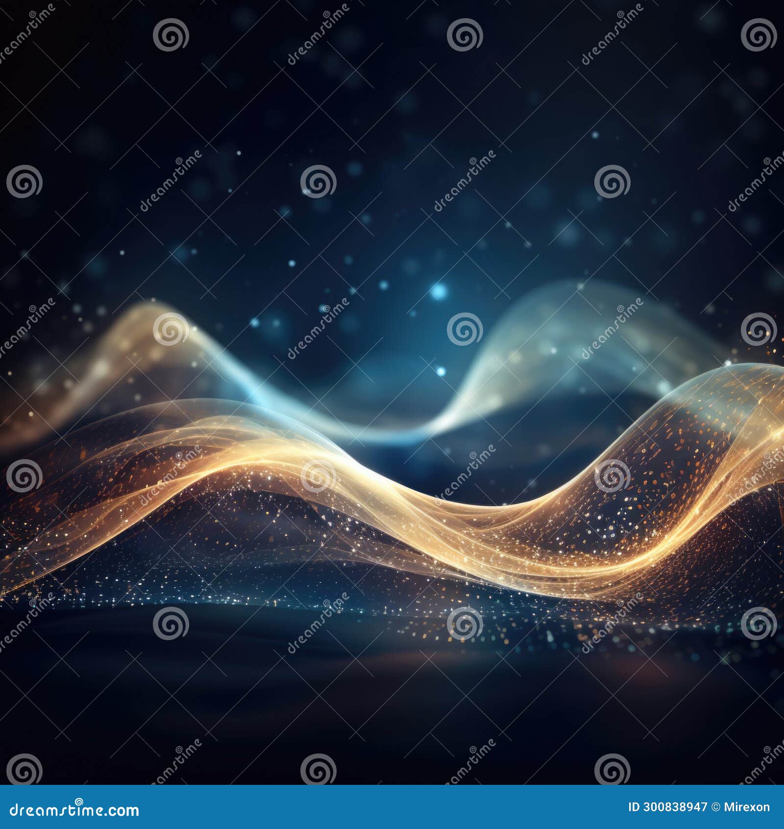 A Beautiful Wavy Array of Glowing Dots. Abstract Design Element. Stock Image - Image of graphic ...