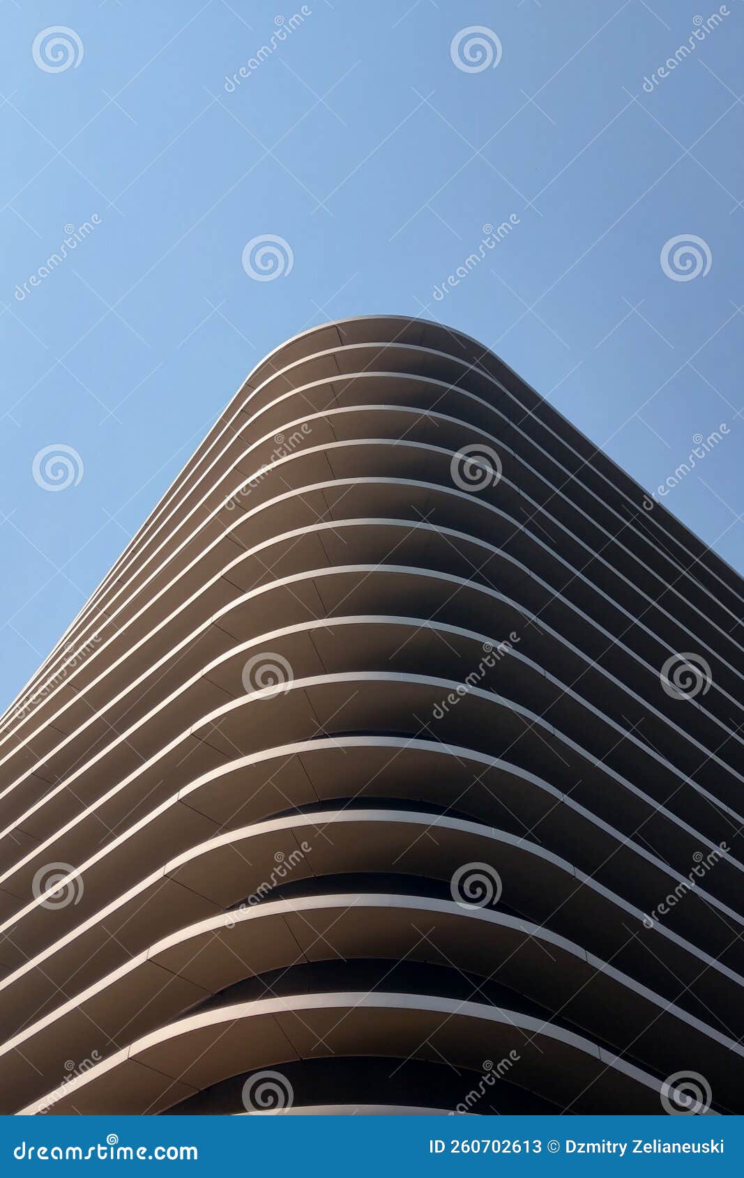 Beautiful Wavy Modern Architecture of the Building Against the Sky ...