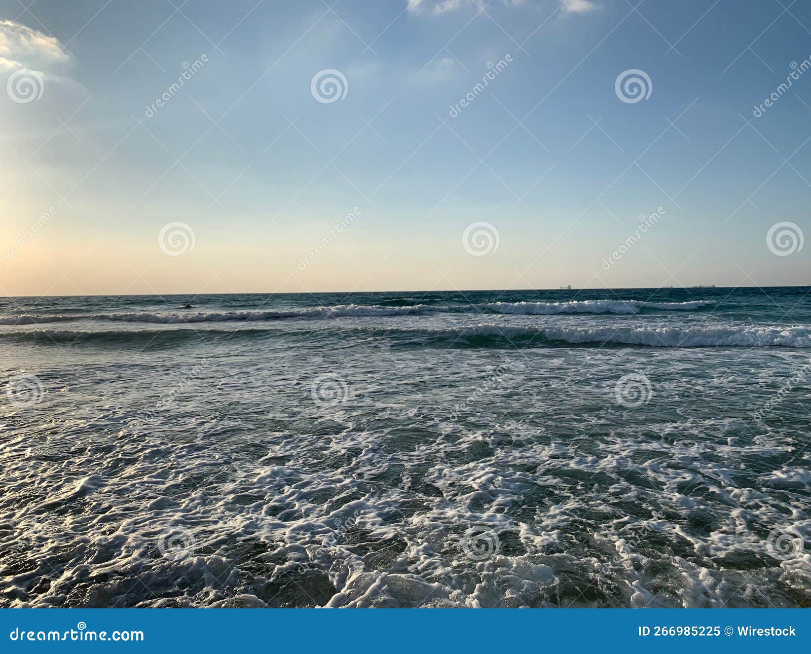 Beautiful Wavy Ocean on a Sunny Day Stock Image - Image of ocean ...