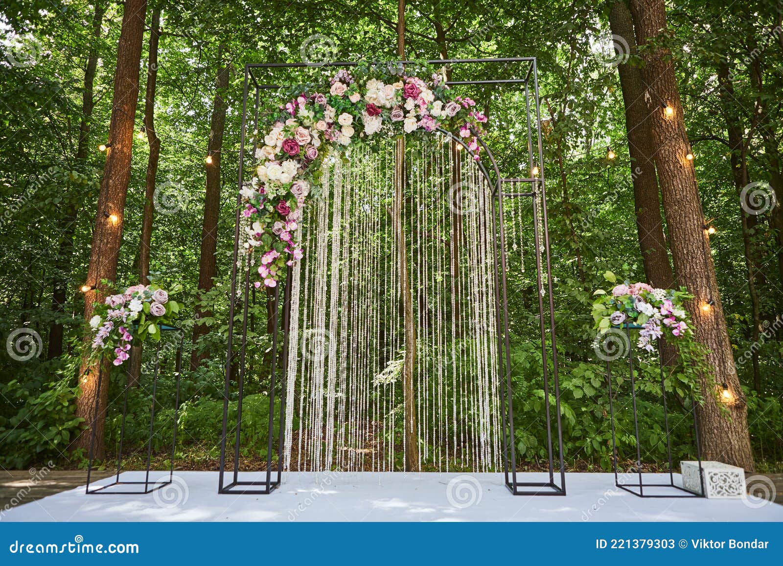 Beautiful Wedding Arch for Ceremony in Rustic Style Located in Forest ...