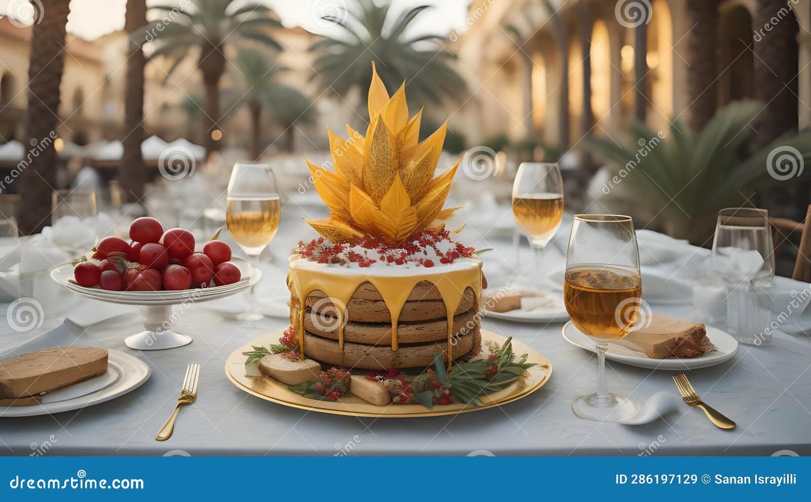 Beautiful Wedding Cake on the Table in a Restaurant. Generative Ai ...