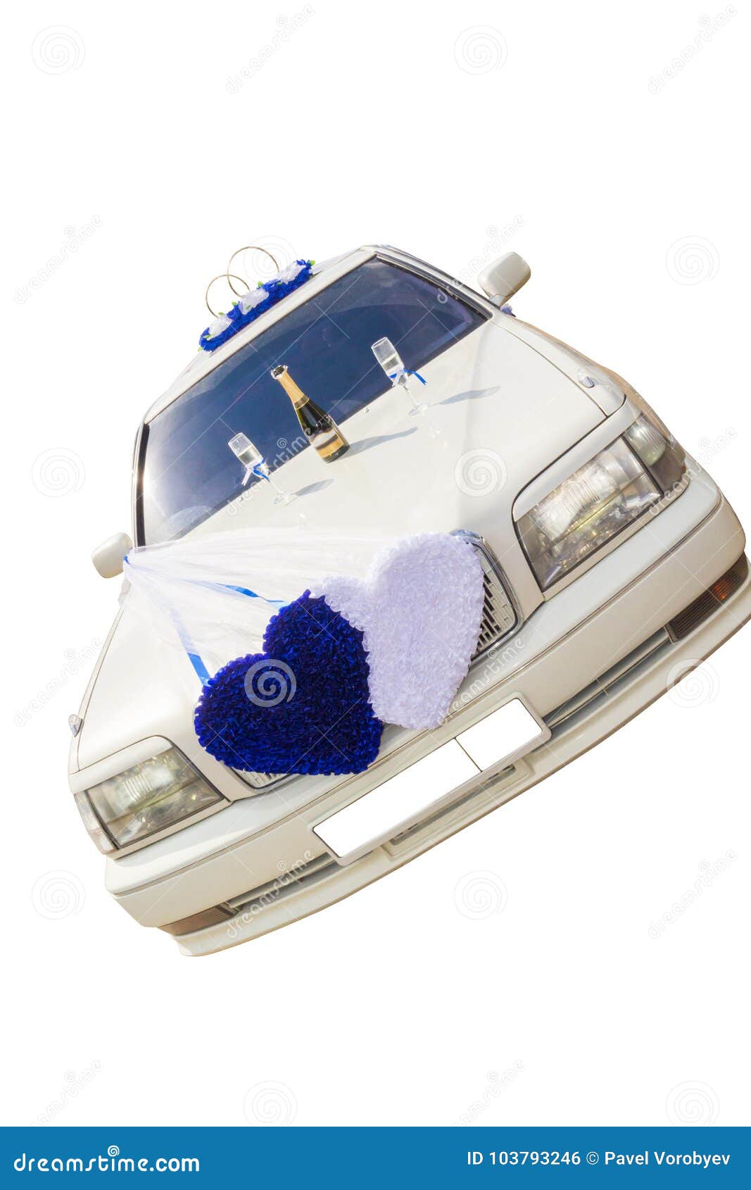 Beautiful Wedding Car on White Background Stock Photo - Image of ...