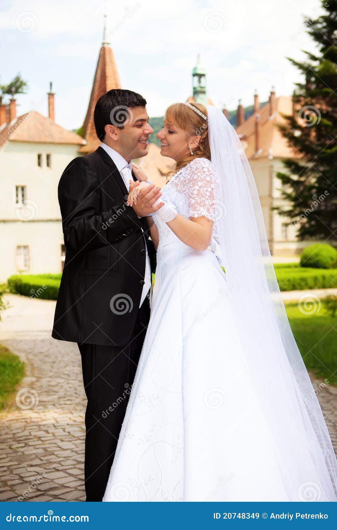Beautiful wedding couple stock image. Image of flower - 20748349