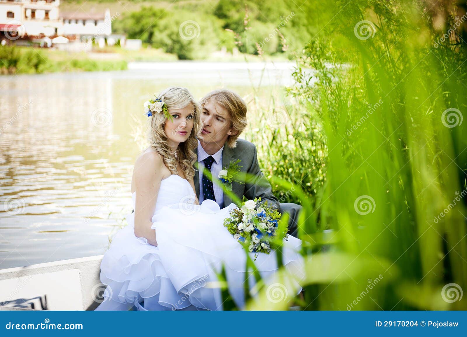 Beautiful wedding couple stock photo. Image of hold, lovely - 29170204