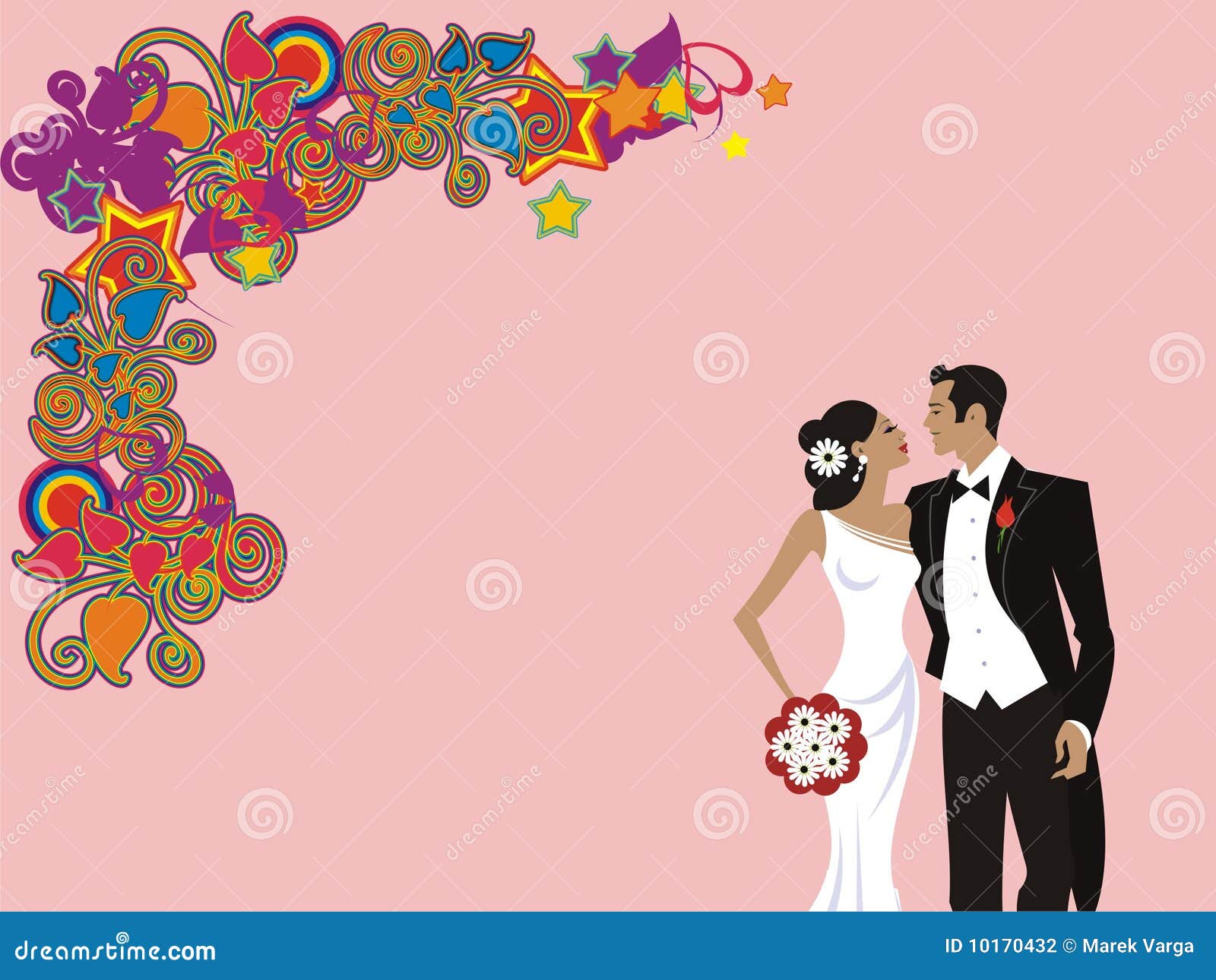 Beautiful Wedding Couple Card Stock Photography - Image: 10170432