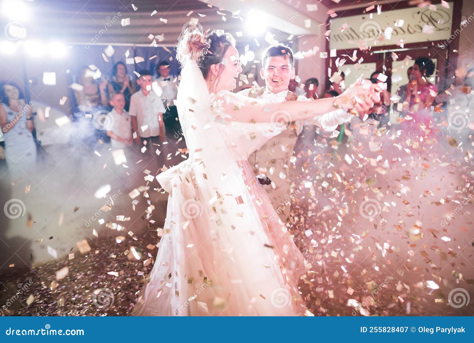 Beautiful Wedding Couple Just Married and Dancing Their First Dance ...
