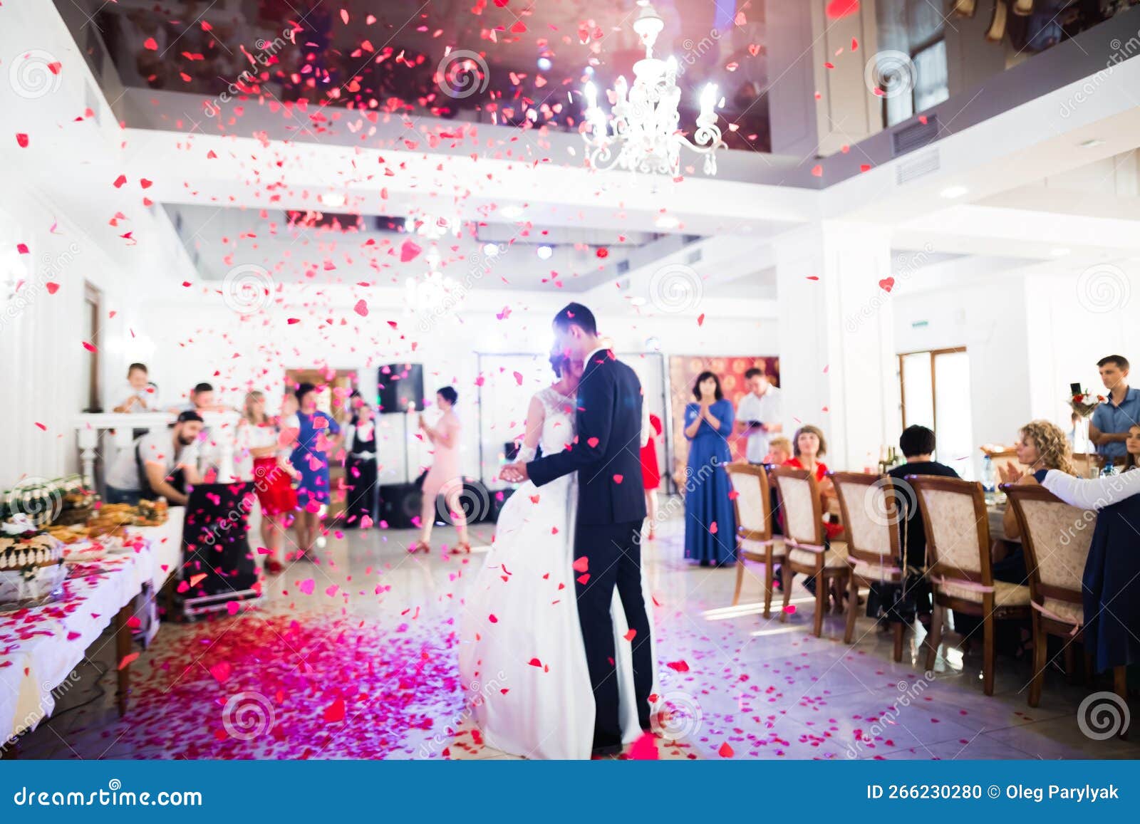 Beautiful Wedding Couple Just Married and Dancing Their First Dance ...