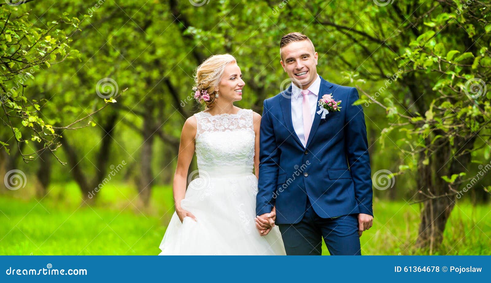 Beautiful wedding couple stock photo. Image of person - 61364678