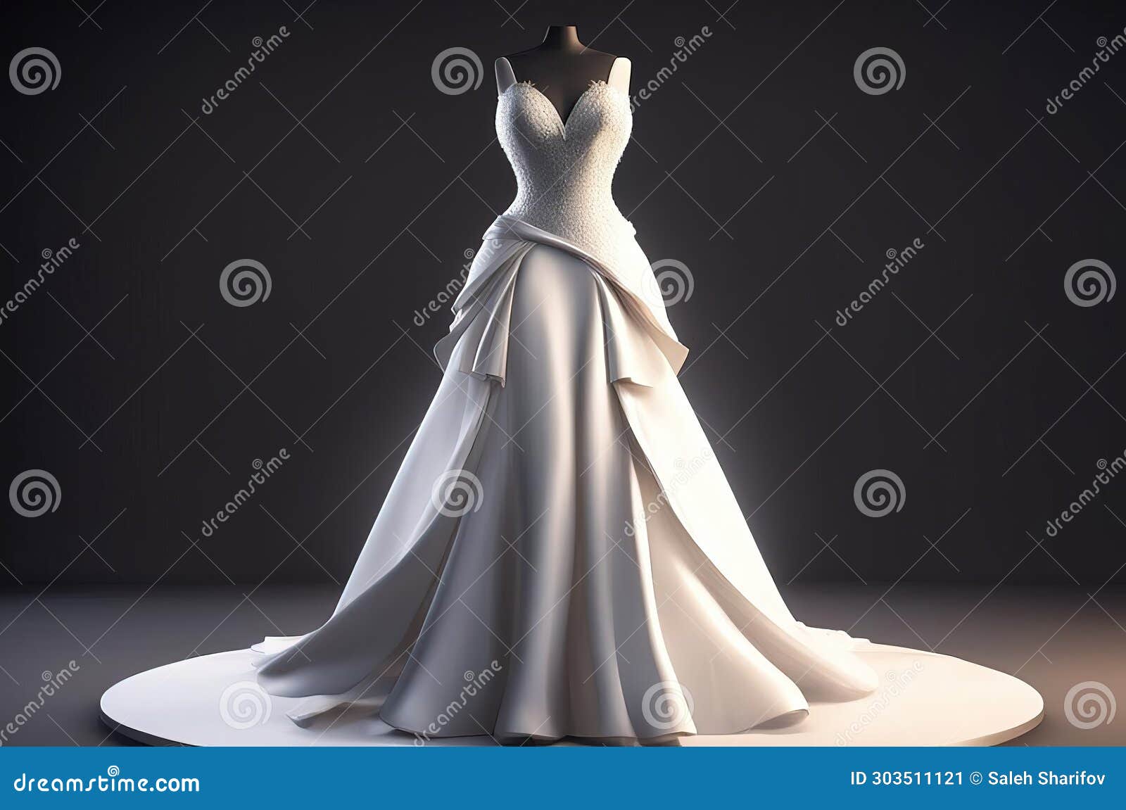 Beautiful Wedding Dress on a Mannequin in the Studio Stock Image ...