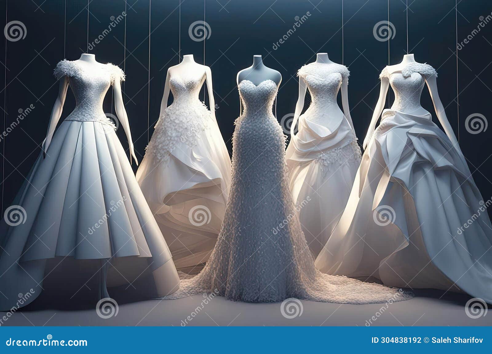 Beautiful Wedding Dress on a Mannequin in the Studio Stock Photo ...