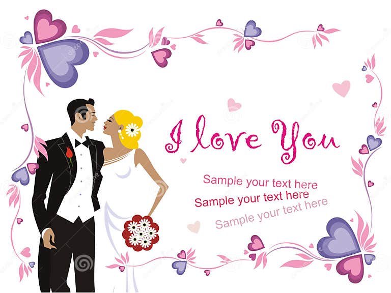 Beautiful wedding frame stock vector. Illustration of love - 10170377