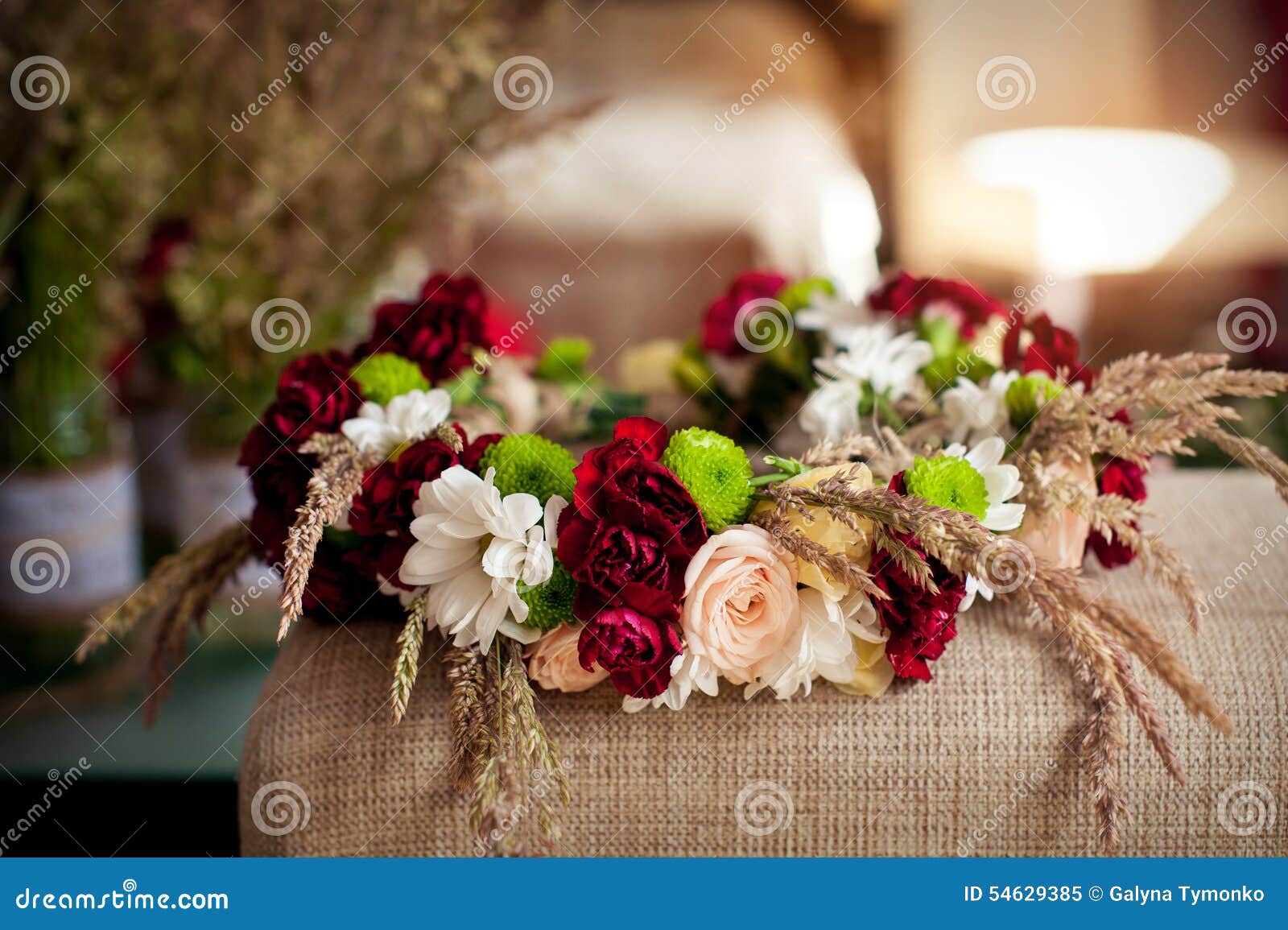 Beautiful Wedding Wreath on the Table Stock Image - Image of design ...
