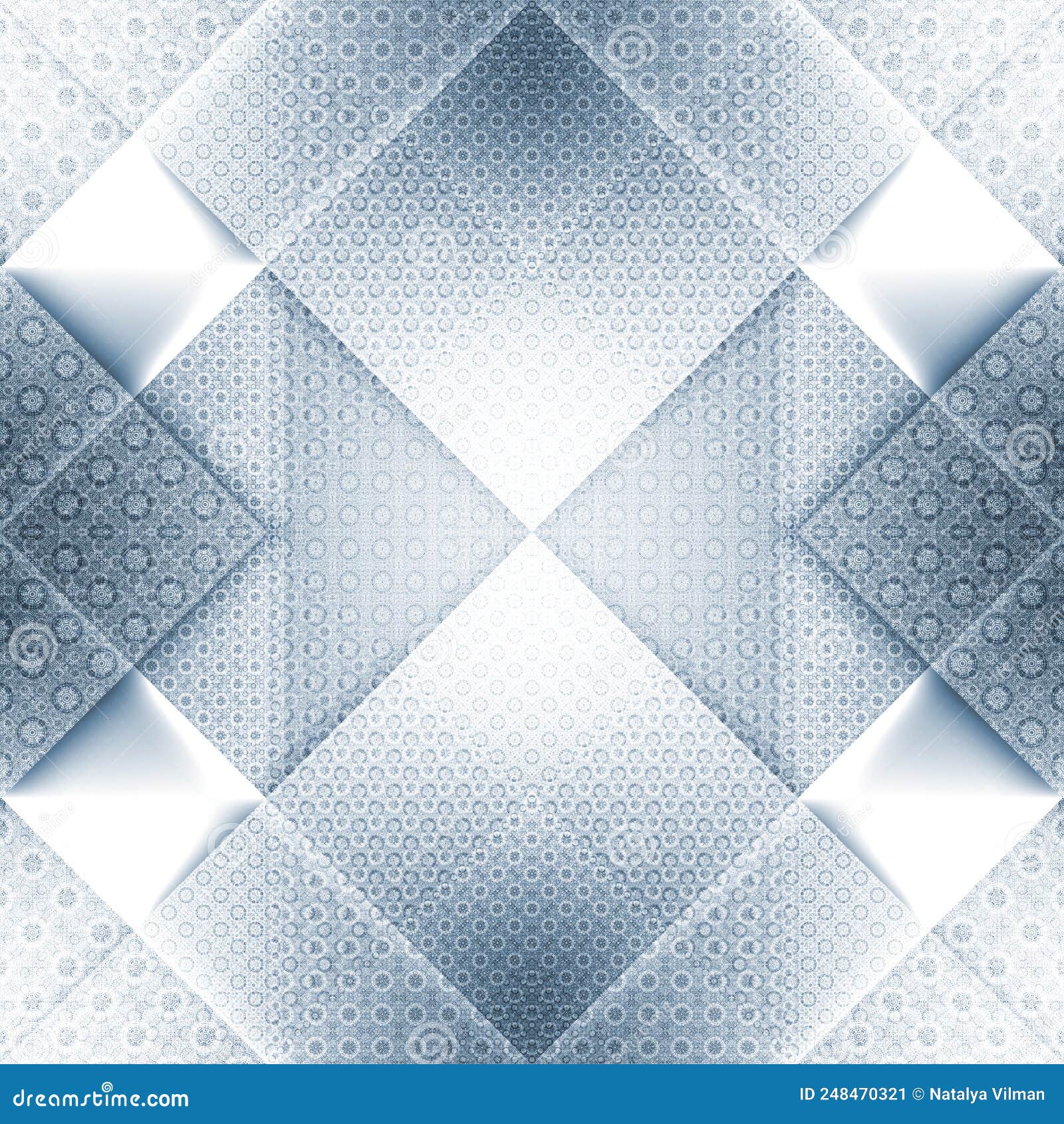 Beautiful White Blue Abstract Background With Geometric Pattern And 3d