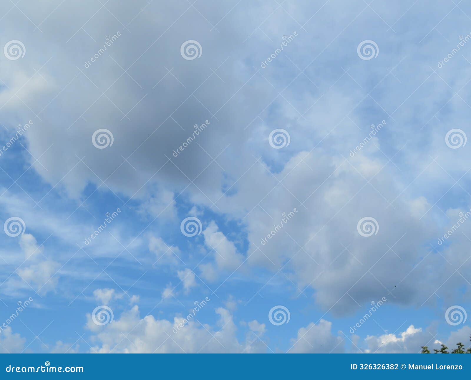 Beautiful White Clouds Blue Sky Rain Shadow Stock Photo - Image of ...