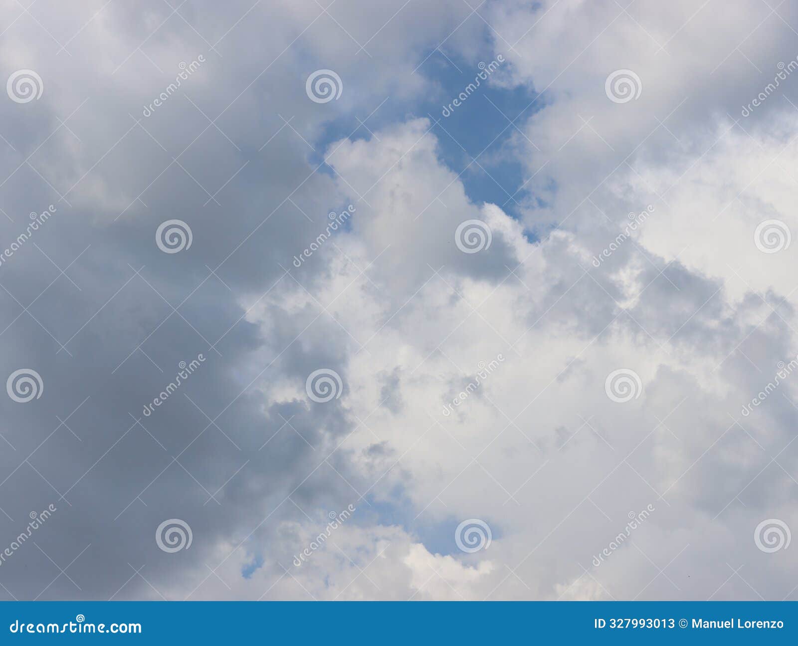 Beautiful White Clouds Blue Sky Rain Shadow Stock Image - Image of copy ...