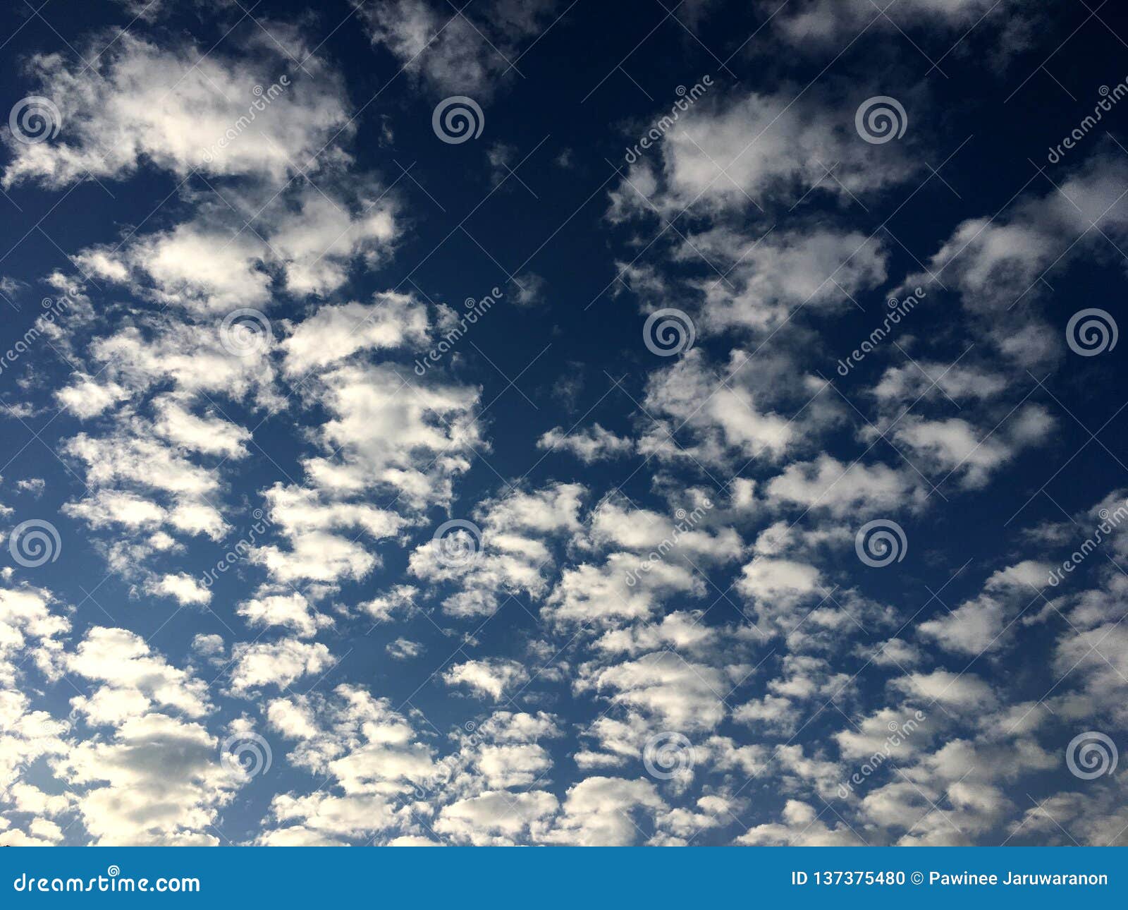 Beautiful White Cloudy on Blue Sky after Raining Stock Photo - Image of ...