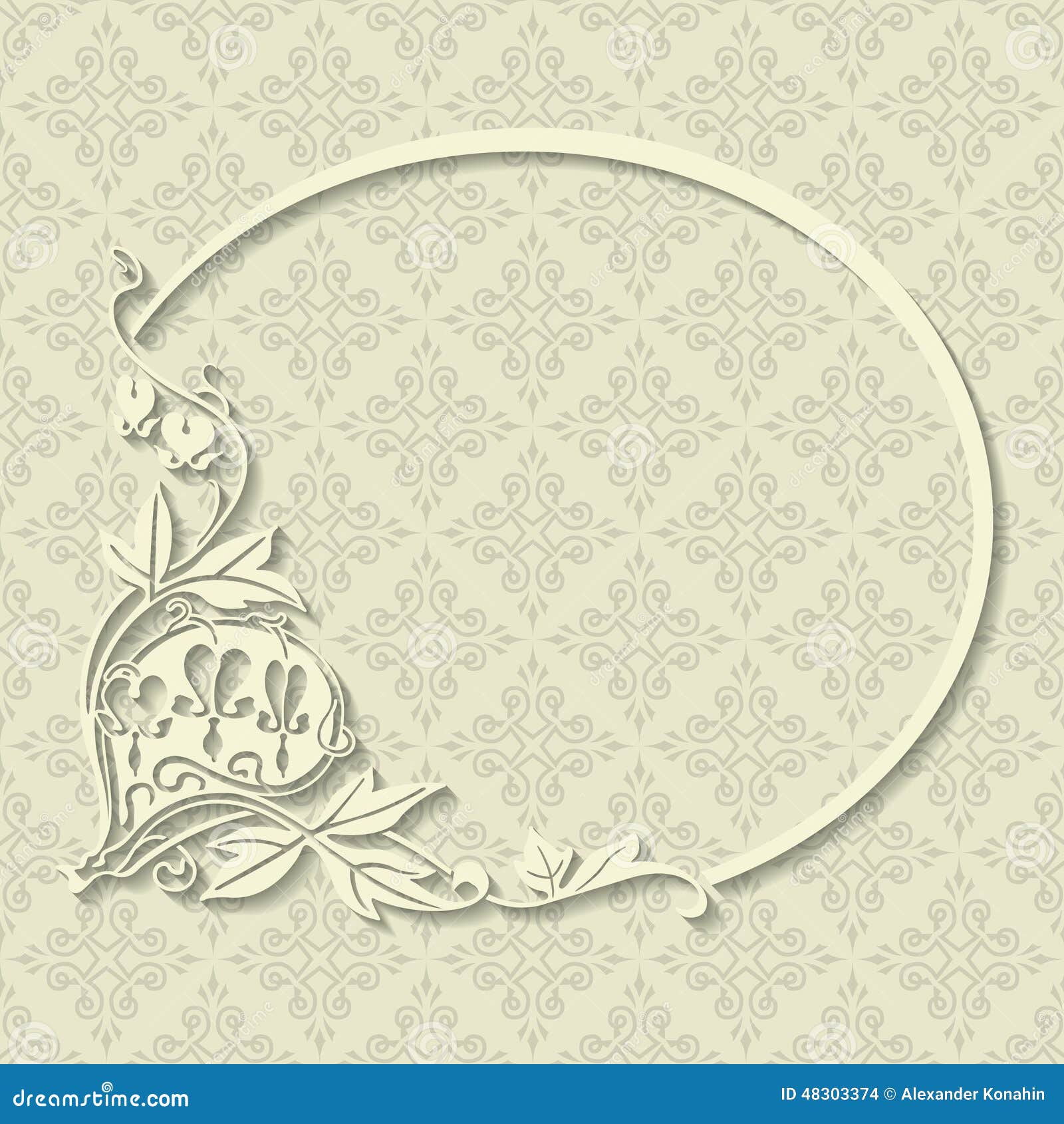 Beautiful White Floral Frame Stock Illustration - Illustration of ...
