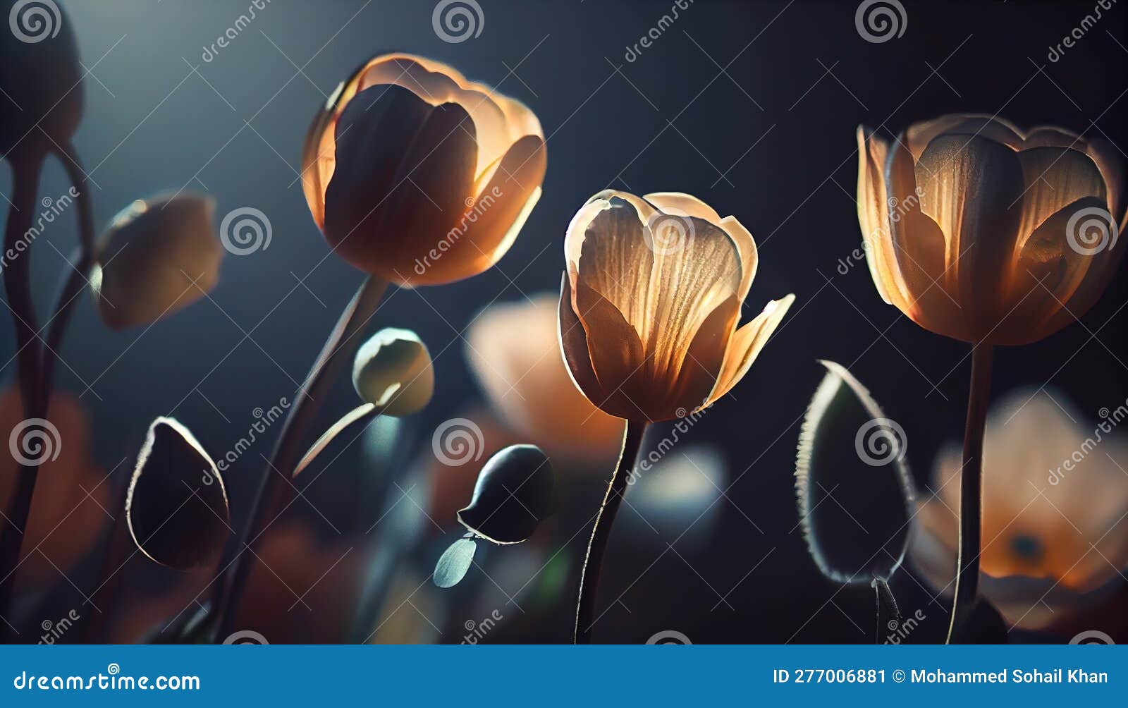 Beautiful White Flowers in the Backlight Bokeh Background AI Generative ...