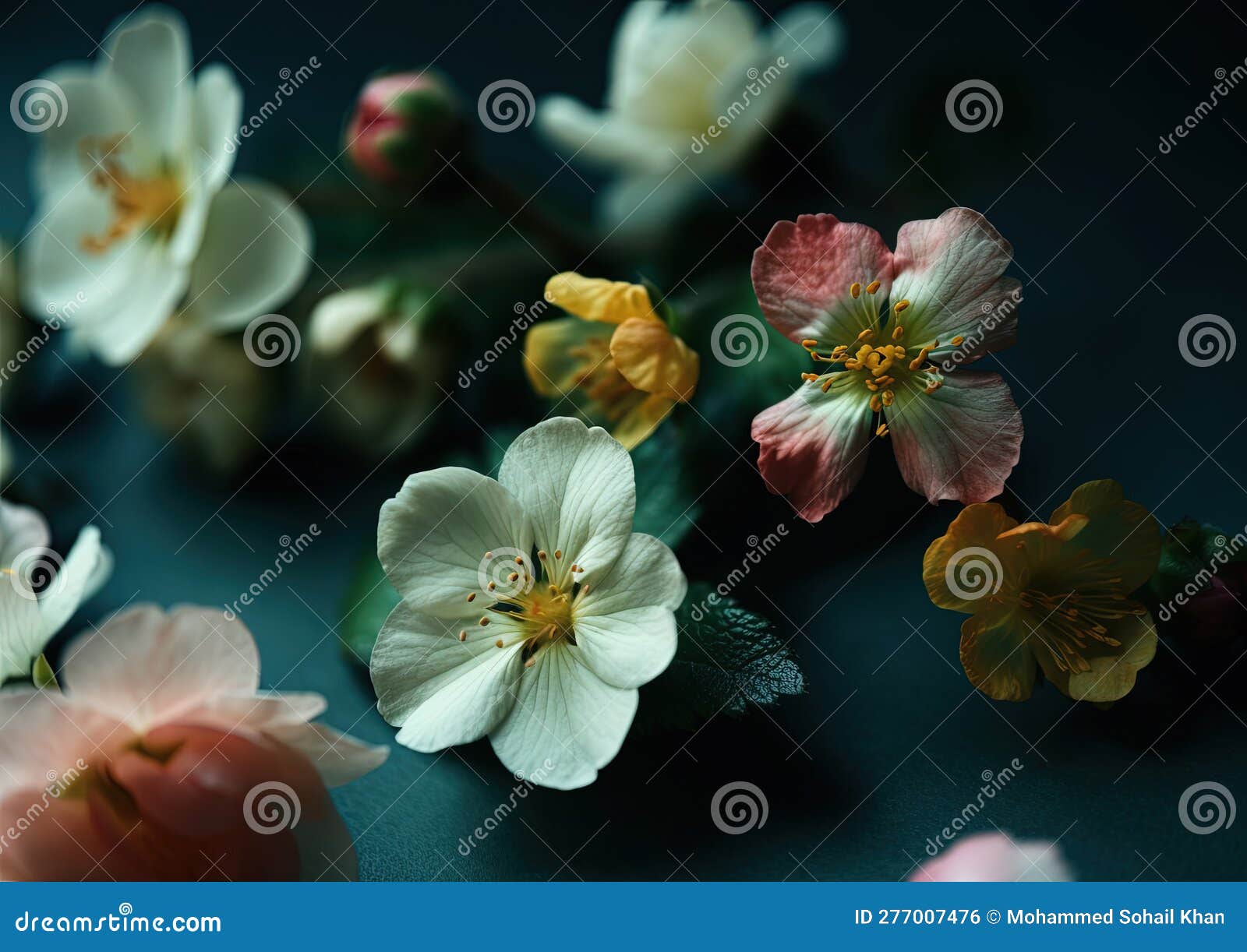 Beautiful White Flowers in the Backlight Bokeh Background AI Generative ...