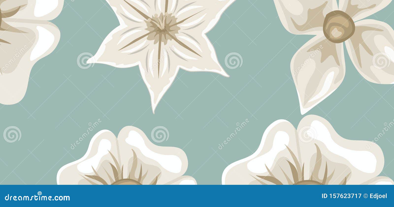Beautiful White Flowers Design Background Stock Vector - Illustration ...