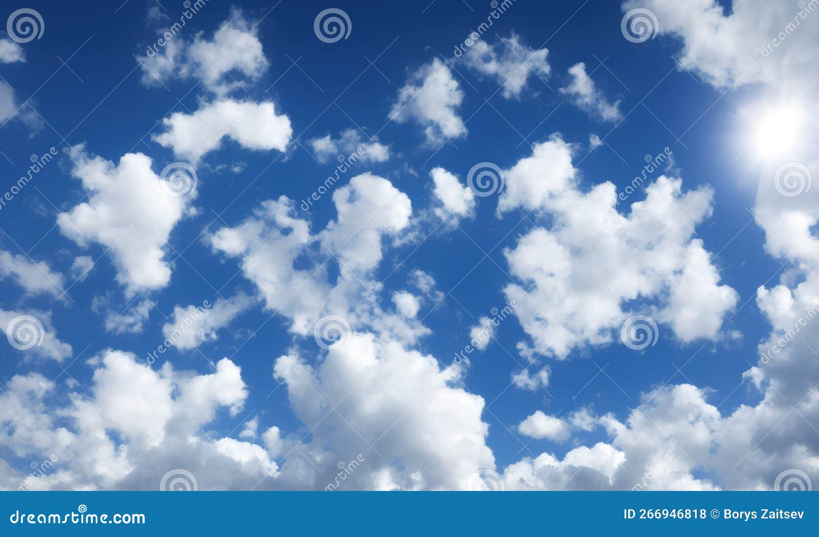 Beautiful White Fluffy Clouds in the Blue Sky, Stock Illustration ...