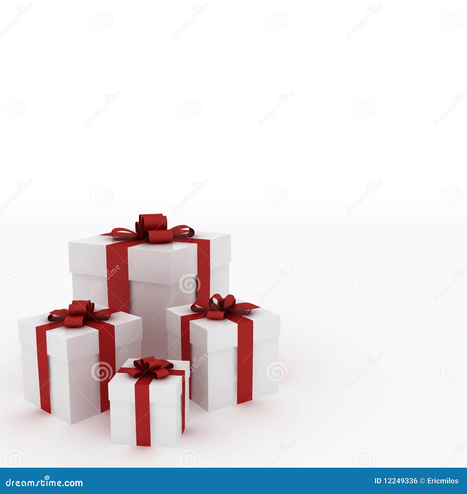 Beautiful White Gift Boxes with Red Ribbon Stock Illustration ...
