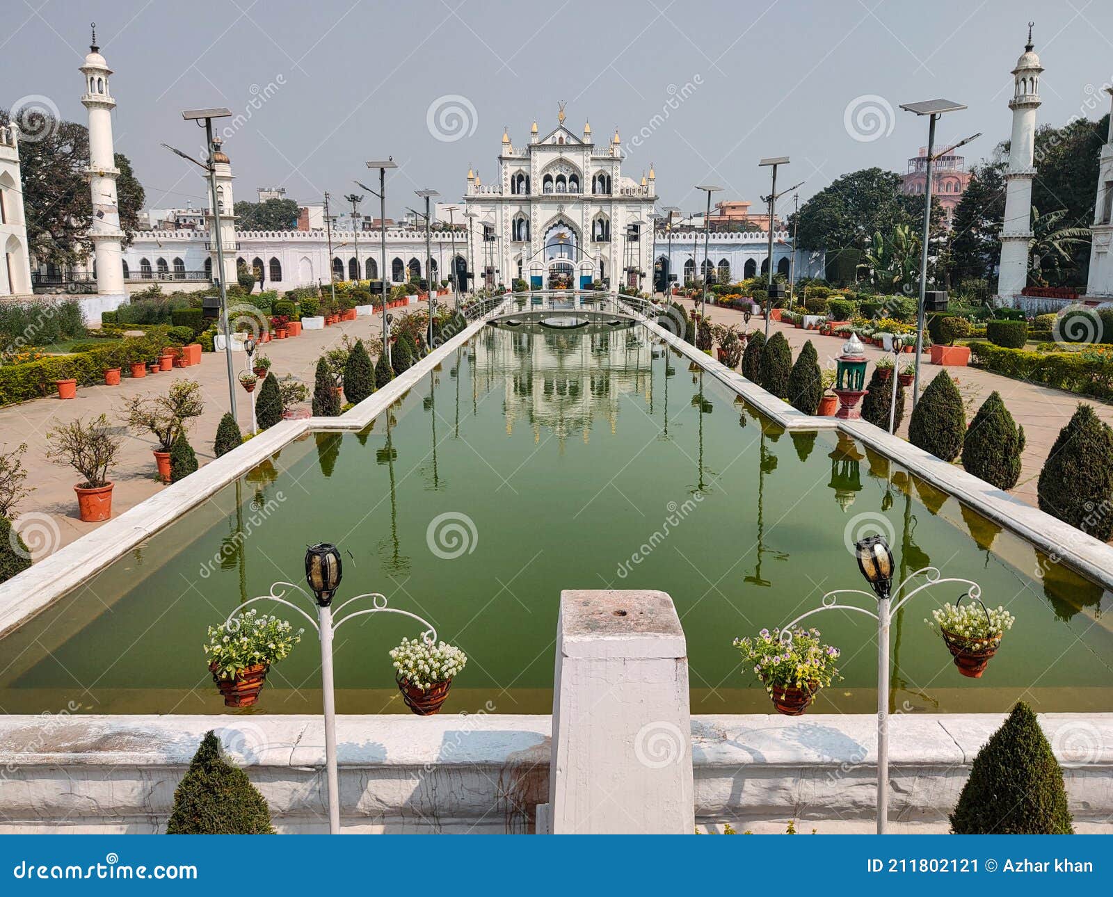 A Beautiful White Mosque at Bara Imambara in Lucknow India Stock Image ...