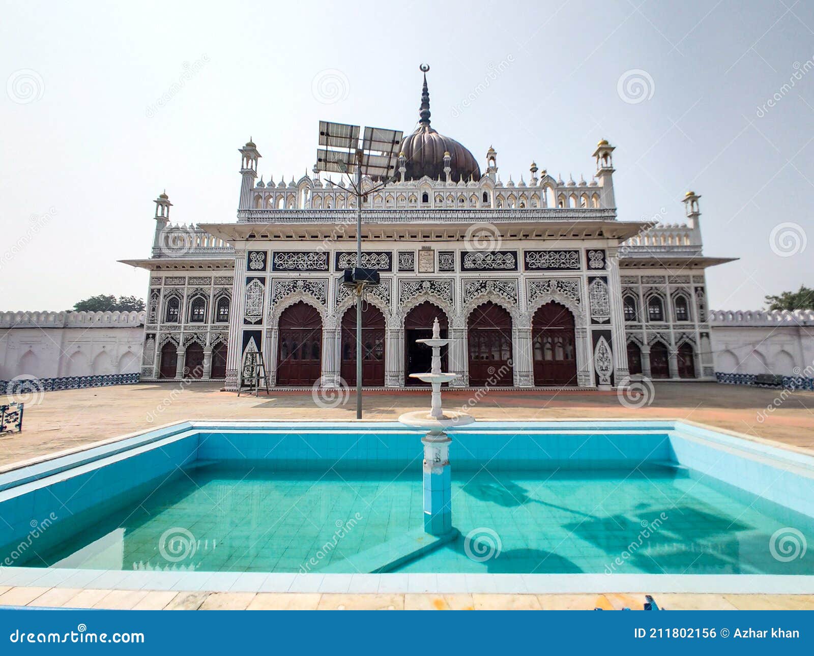 A Beautiful White Mosque at Bara Imambara in Lucknow India Stock Photo ...