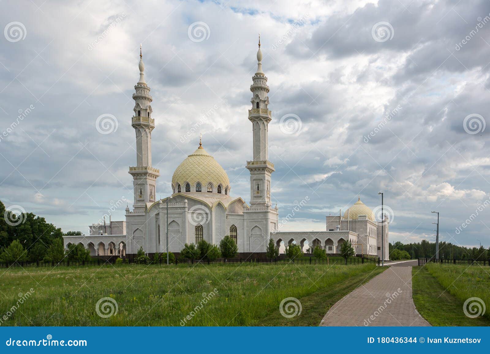Beautiful White Mosque in Bolgar Stock Photo - Image of landscape, city ...