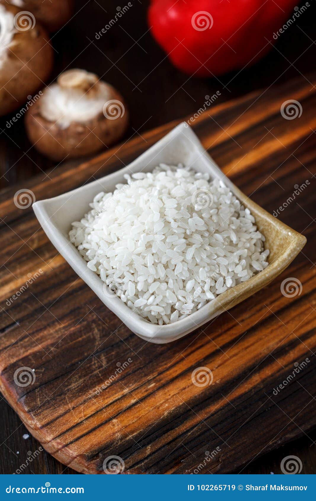 Beautiful White Rice in a White Ceramic Bowl. Stock Image - Image of ...