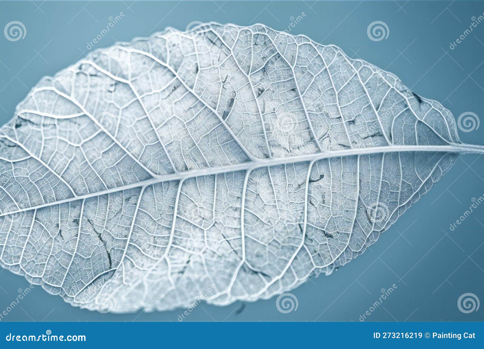 Beautiful White Skeletonized Leaf on Light Blue, Nature, Plants and ...