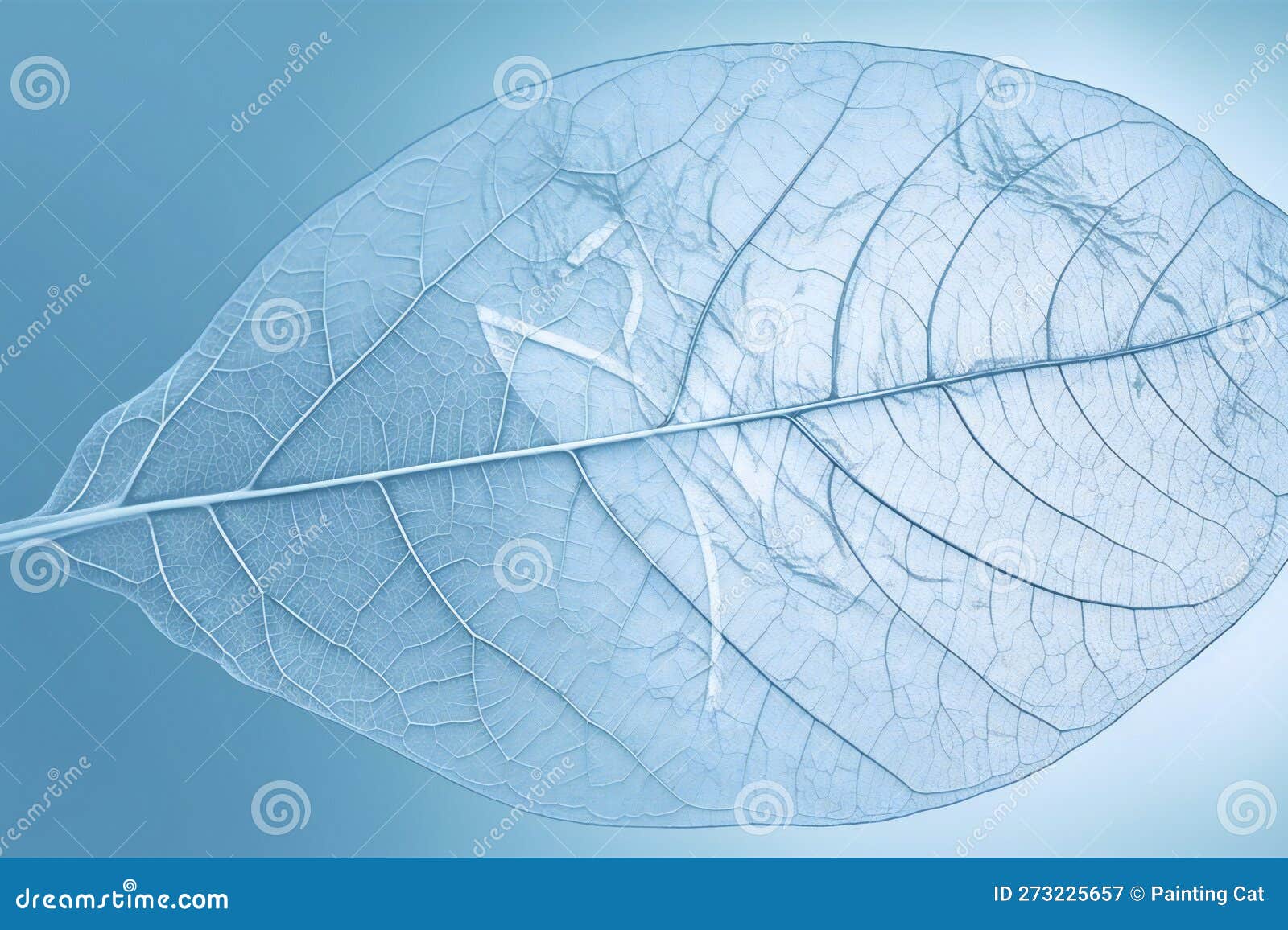 Beautiful White Skeletonized Leaf on Light Blue, Nature, Plants and ...