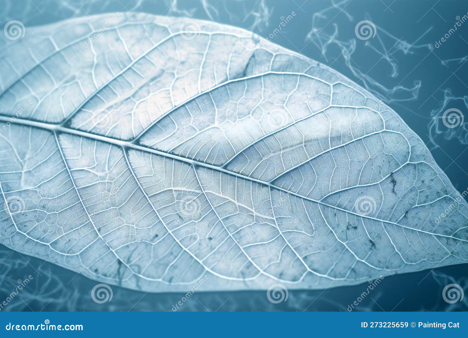 Beautiful White Skeletonized Leaf on Light Blue, Nature, Plants and ...