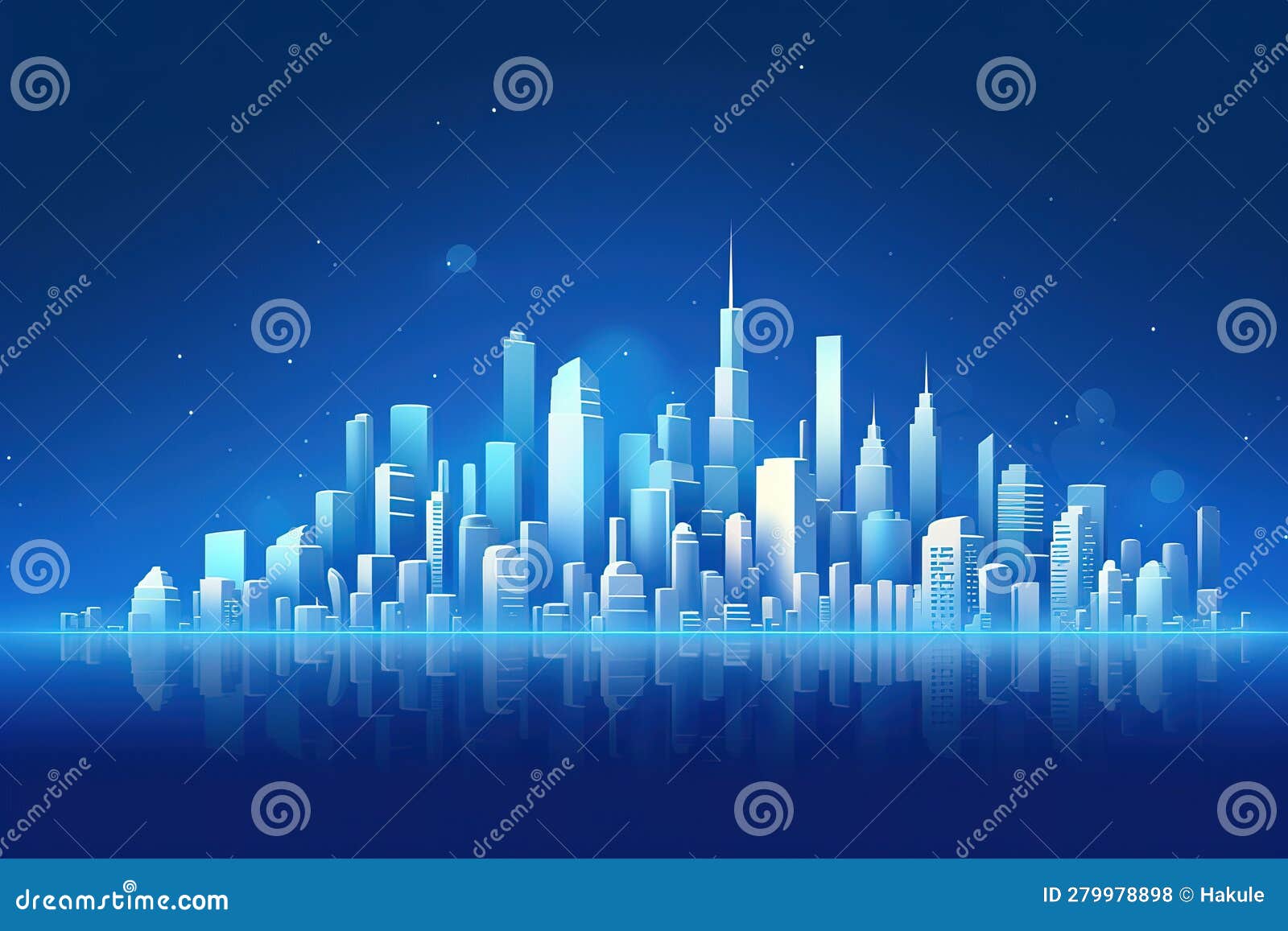 Beautiful White Skyline of the City, Like 3d Model Stock Illustration ...
